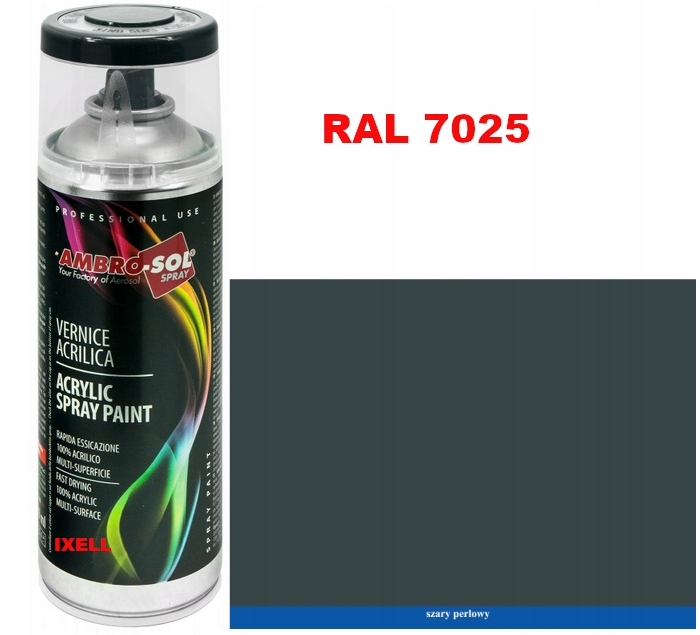 RAL 7025 LAKIER AKRYL SPRAY szary POŁYSK 1233 8030662006470 za 19.00PLN ...