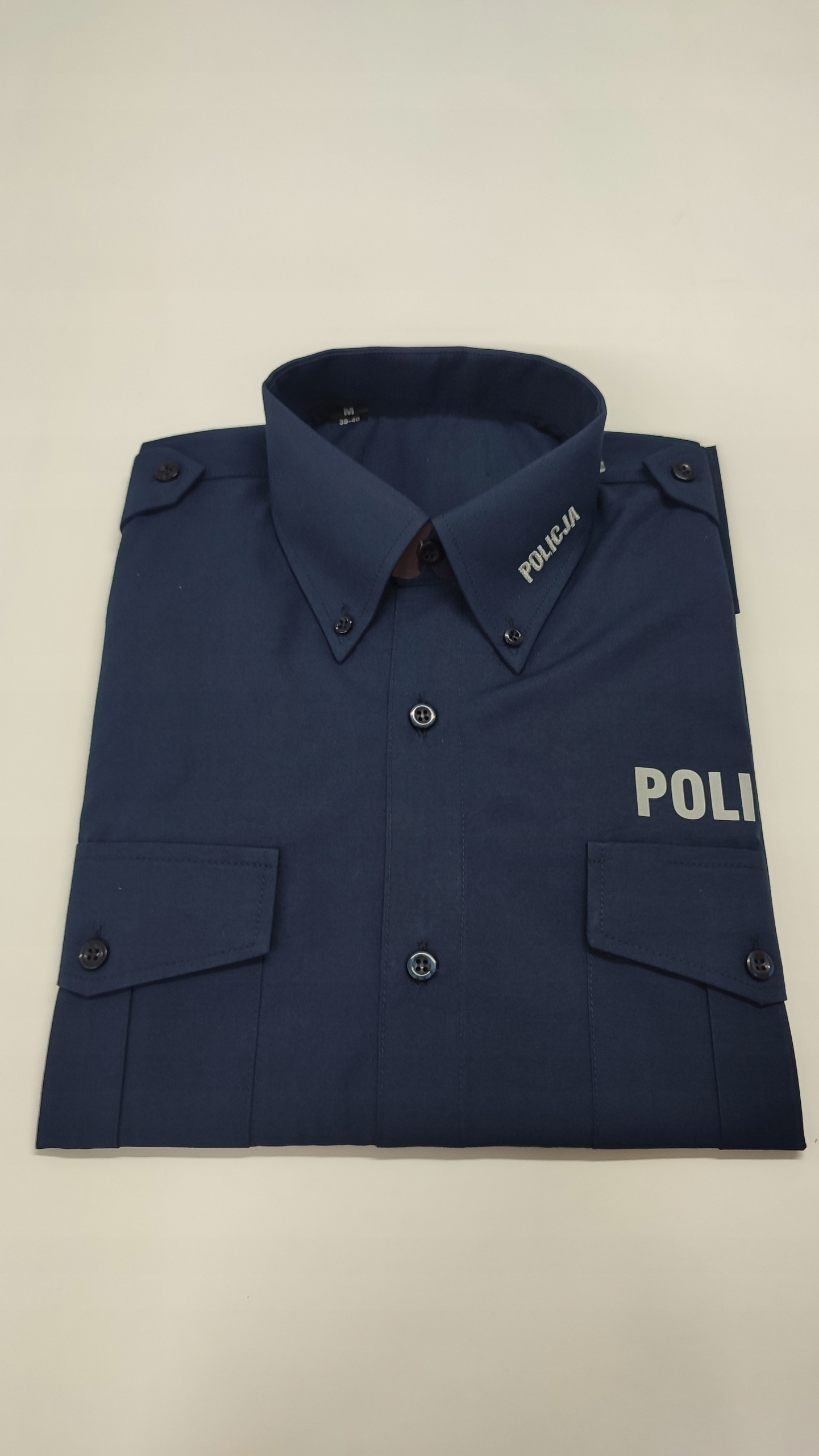 Koszula Służbowa Granatowa Krótki Rękaw POLICJA M • Cena, Opinie ...