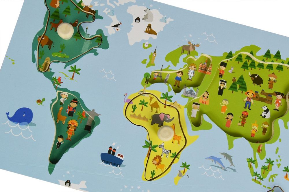 Edukacyjna UKŁADANKA dla dzieci MAPA świata N2014 (6955273501485 ...