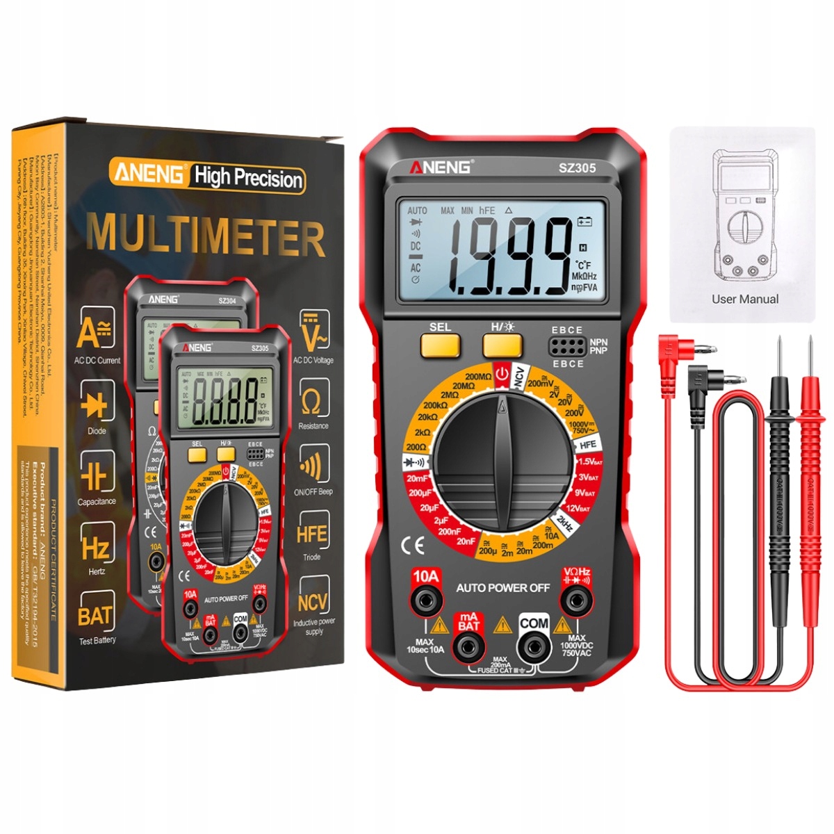 Miernik Napięcia Avidsen Niczego, Multimetry - Aparatura pomiarowa ...