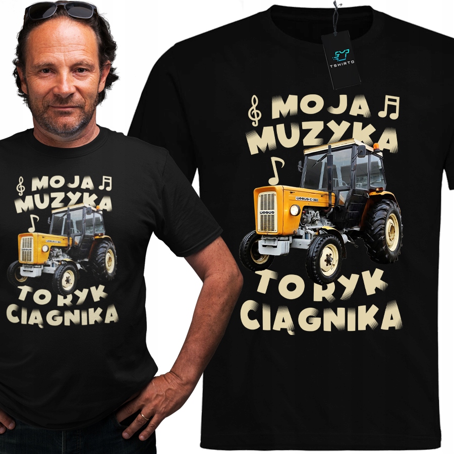 KOSZULKA MĘSKA MOJA MUZYKA TO RYK CIĄGNIKA DLA ROLNIKA CIĄGNIK TRAKTOR M • Cena, Opinie • T ...