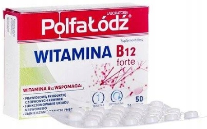 Witamina B12 Forte 10 mg 50 tabletek 12413025379 - Allegro.pl