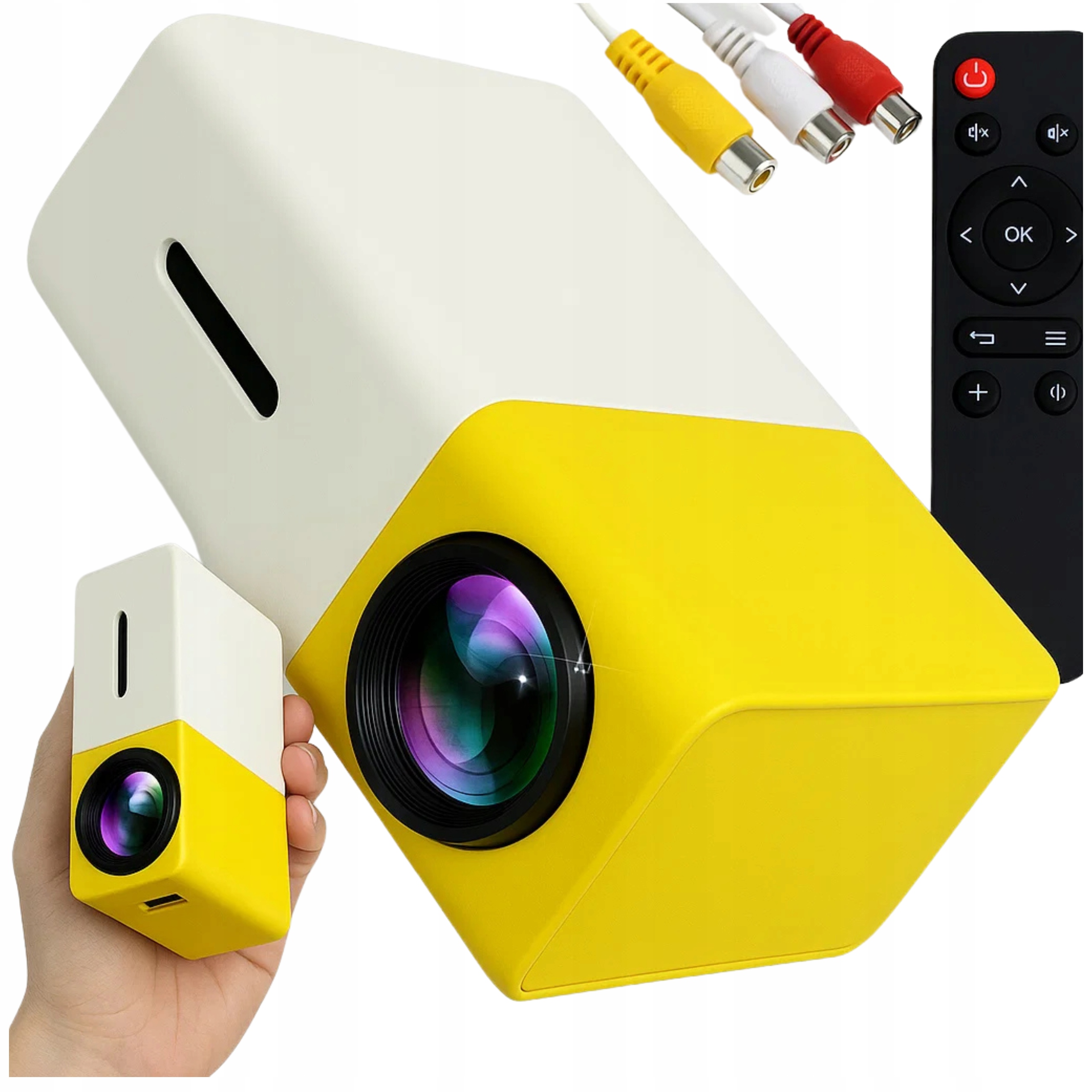 Projektor mini LED Full HD przenośny biały - Sklep, Opinie, Cena w Allegro