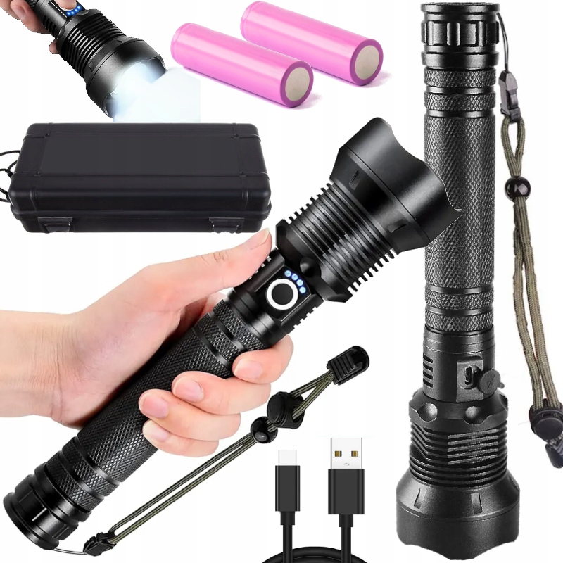 MOCNA LATARKA TAKTYCZNA LED ZOOM WOJSKOWA SURVIVAL - 18547 Myśliwska ...