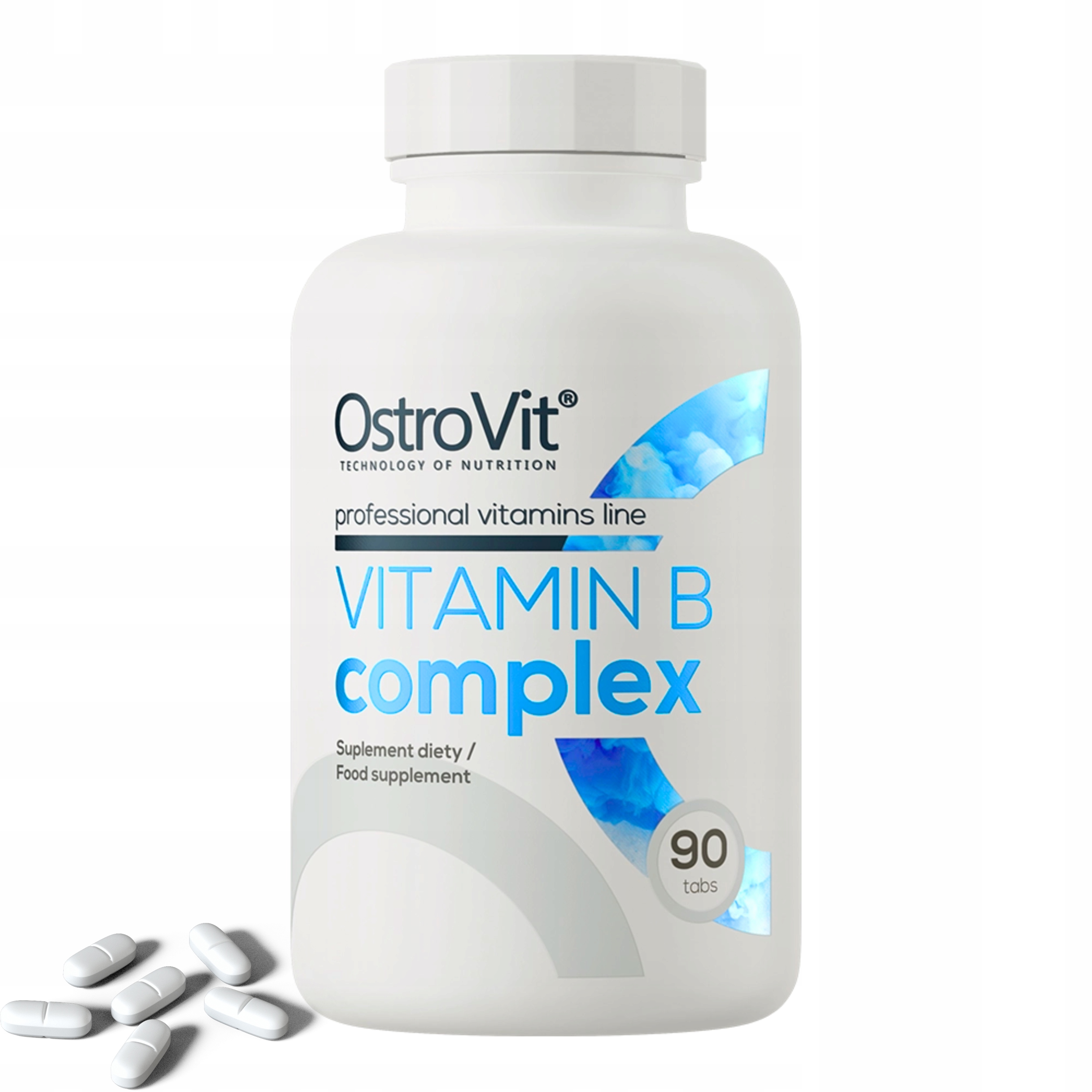 B Kompleks Witaminy TABLETKI 90 szt. OstroVit Witaminy B Complex ...