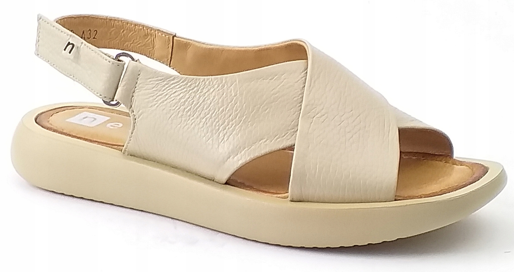 NESSI 22182 SANDAŁY DAMSKIE SKÓRZANE BEŻOWE 36 • Cena, Opinie • Sandały 13584656366 • Allegro