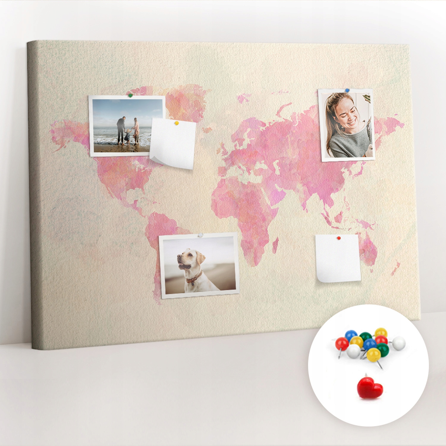 Tablica Memo Korkowa Notatki Akwarela Mapa Świata (4068302595194 ...