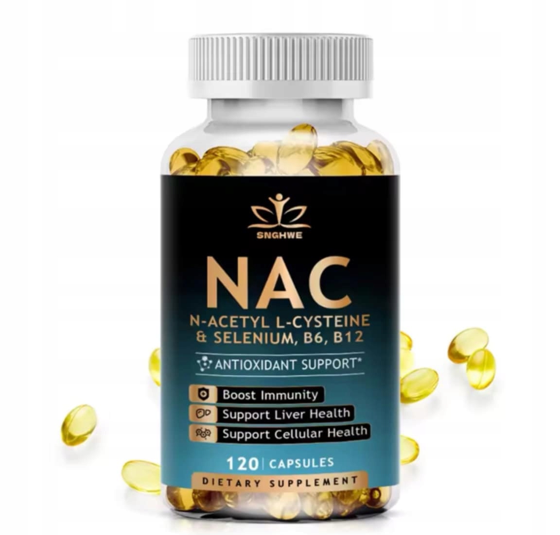 NAC N-ACETYL L-CYSTEINE 1200MG , SELEN ,B6,B12 120 KAPSUŁEK • Opinie ...