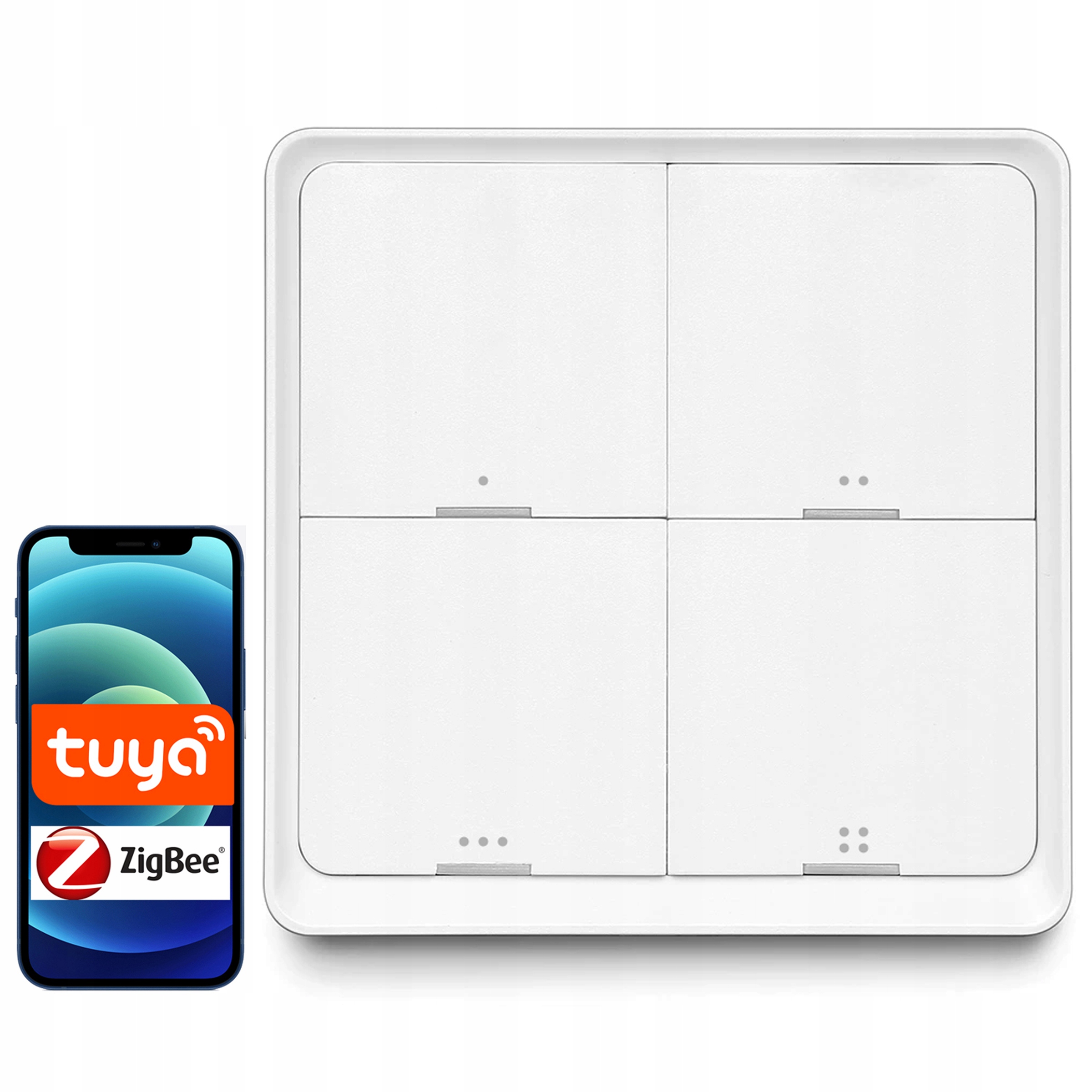 Pilot Przycisk Włącznik Sceny TUYA ZigBee 4 kanały 12 SCEN STEROWNIK (5904165174321) • Cena ...