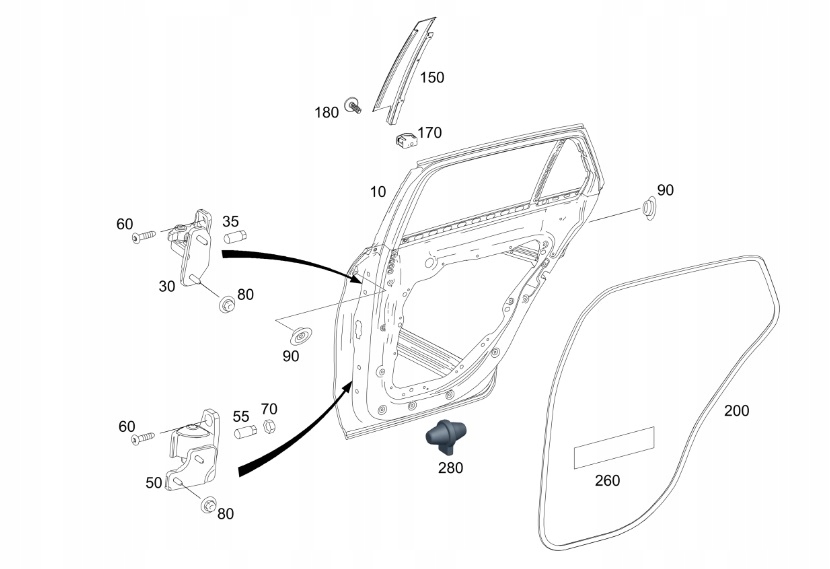 Mercedes-Benz GLC X253 Drzwi tylne oryginał Nowe ! A2537306304 za 6600 ...