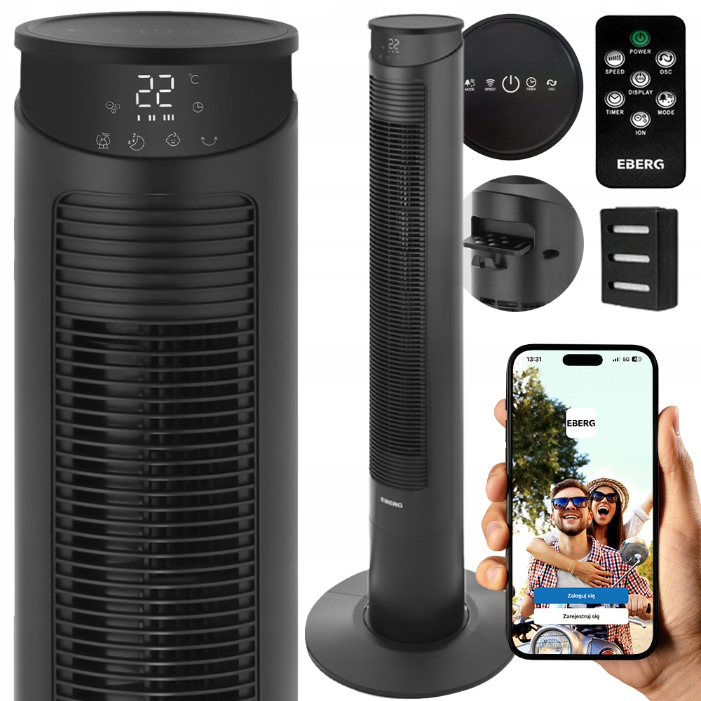 Wentylator kolumnowy EBERG FYN czarny (5903357333799) • Cena, Opinie ...