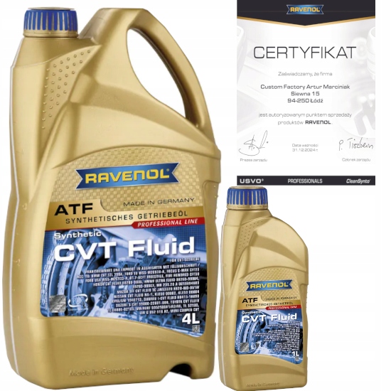 RAVENOL ATF CVT FLUID 5L - OLEJ PRZEKŁADNIOWY SKRZYNIA BEZSTOPNIOWA 4014835732599 za 305.80PLN z ...
