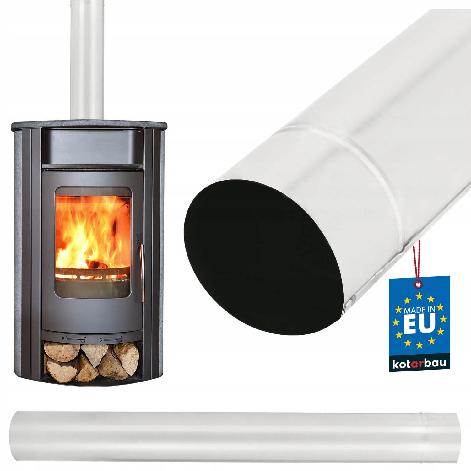 RURA DYMNA PIECOWA KOMINOWA Ø120 mm KOZA PIECA PIECYKA KOMINKA ŻAROODPORNA (5904994042402 ...
