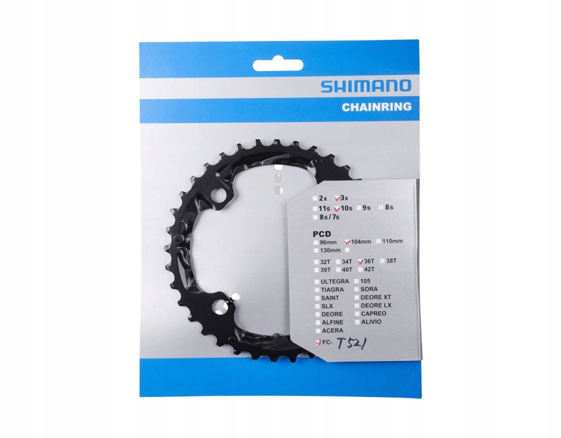 Tarcza Shimano Deore 36T AL FC-T521 do 48/36/26T - 4524667490326 - 13366639600 - Allegro