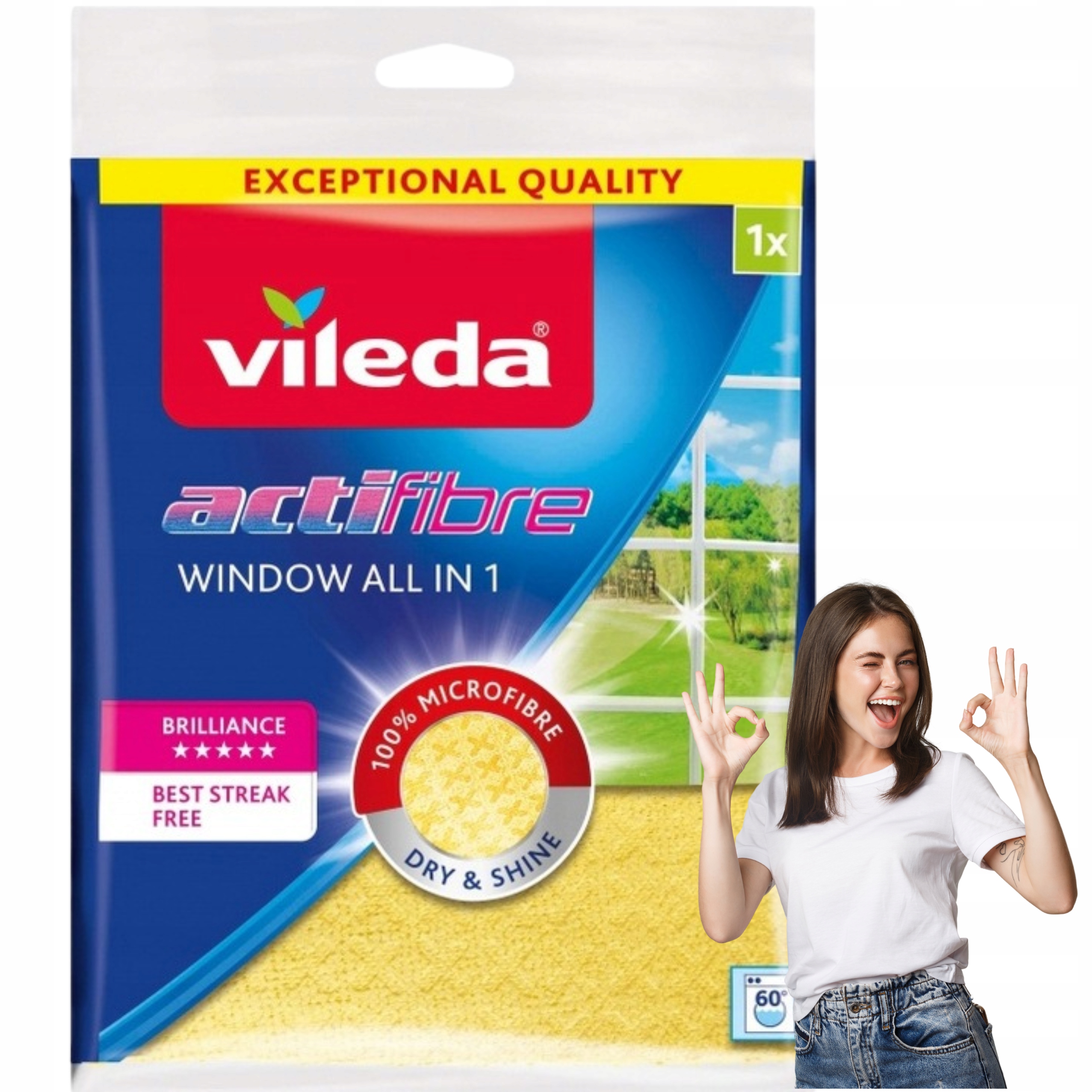 VILEDA ŚCIERECZKA ACTIFIBRE MAGICZNA BARDZO CHŁONNA OKIENNA 15222263296 ...