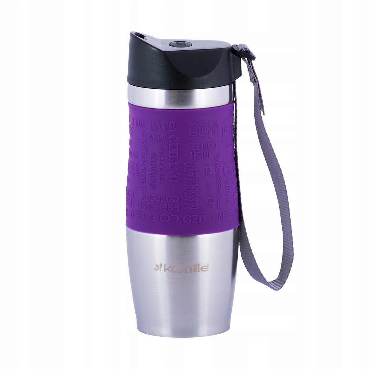 KUBEK TERMICZNY TERMOS BIDON do KAWY HERBATY - termo antypoślizgowy silikonowy uchwyt ...