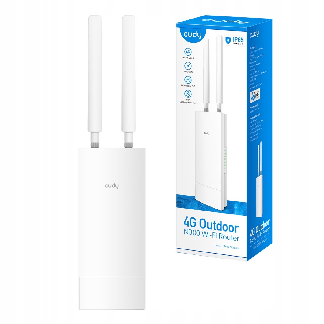 Router bezprzewodowy Cudy LT400 Outdoor IP65 na karte nano-SIM WiFi4 4G ...