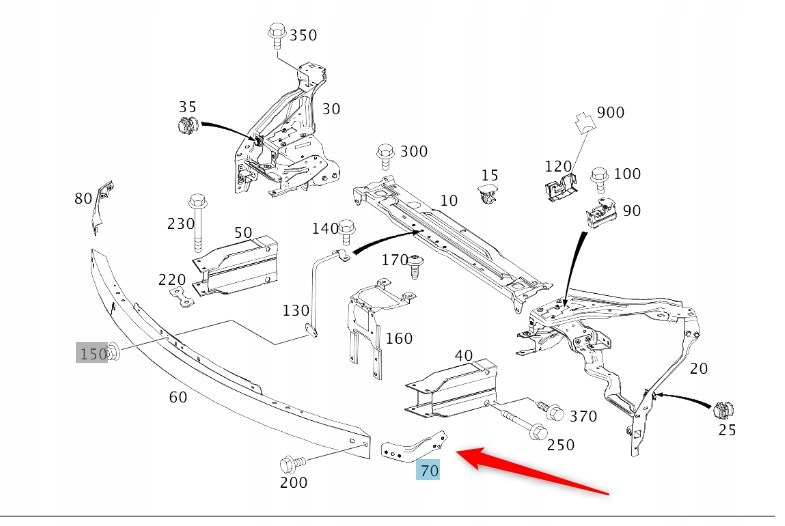 Wspornik belki przód L Mercedes C W204 A2046200185 • Cena, Opinie - Allegro