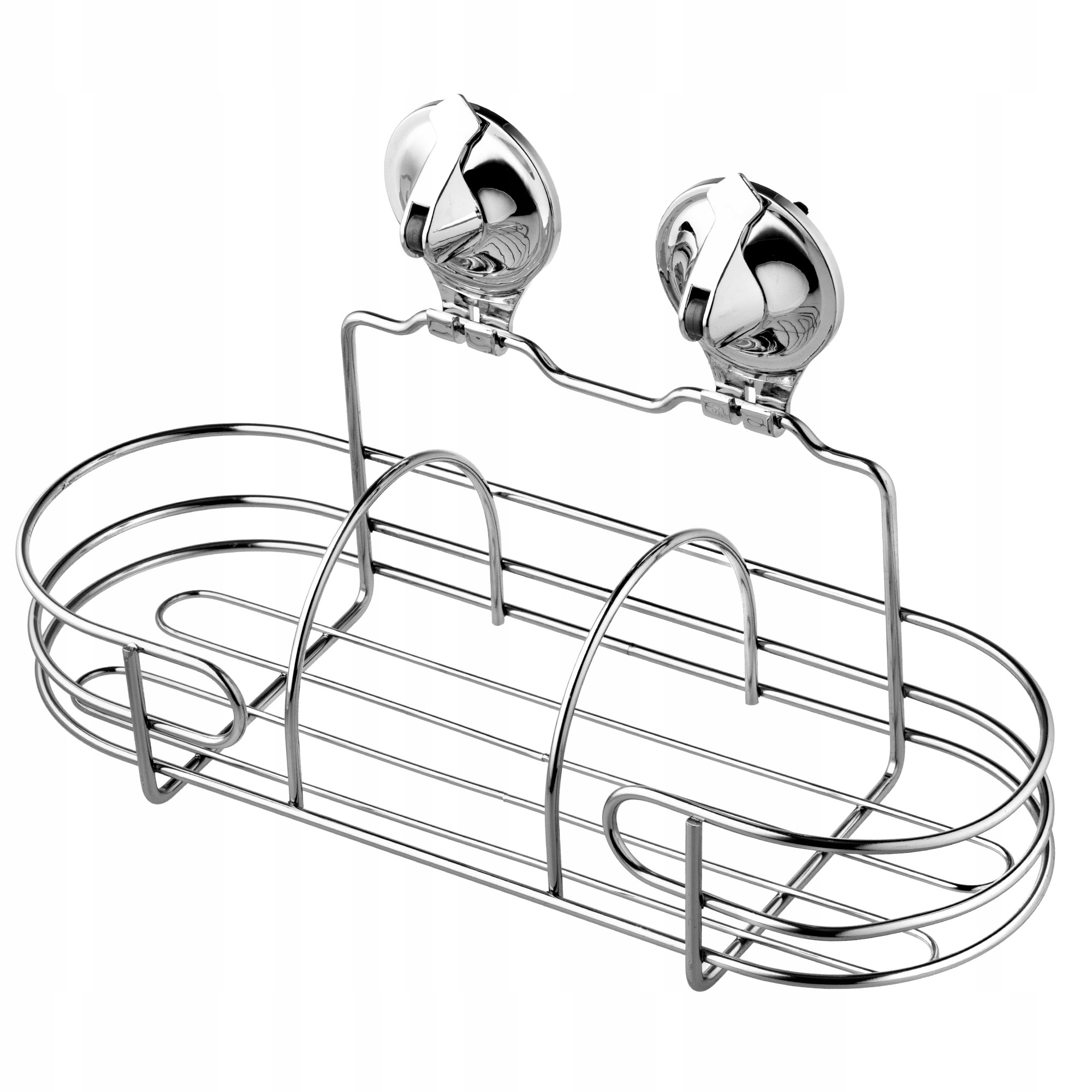 Nástěnná koupelnová polička přísavky organizér ocel - Allegro