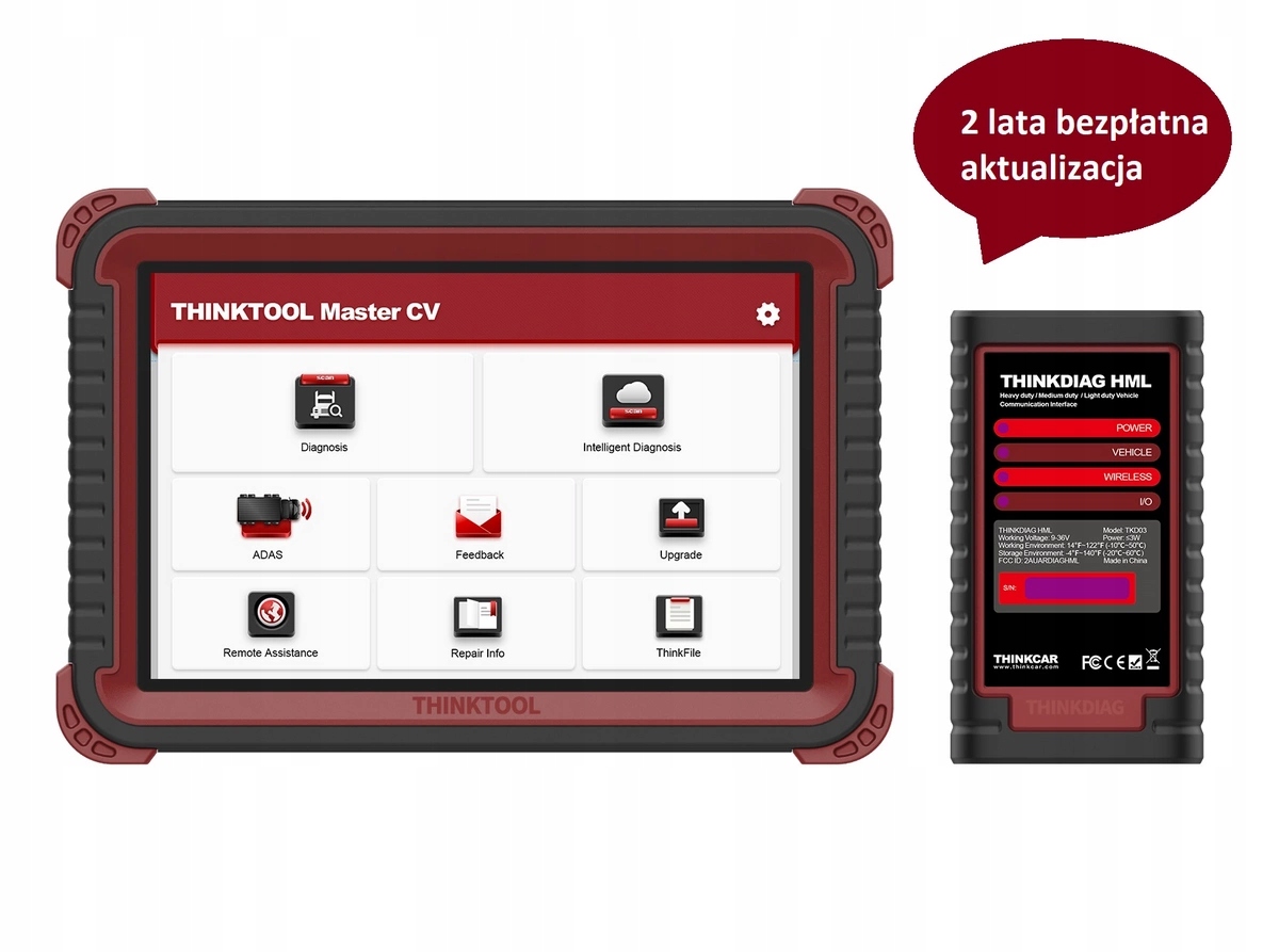 Tester diagnostyczny THINKCAR / THINKTOOL MASTER CV J. Polski ...