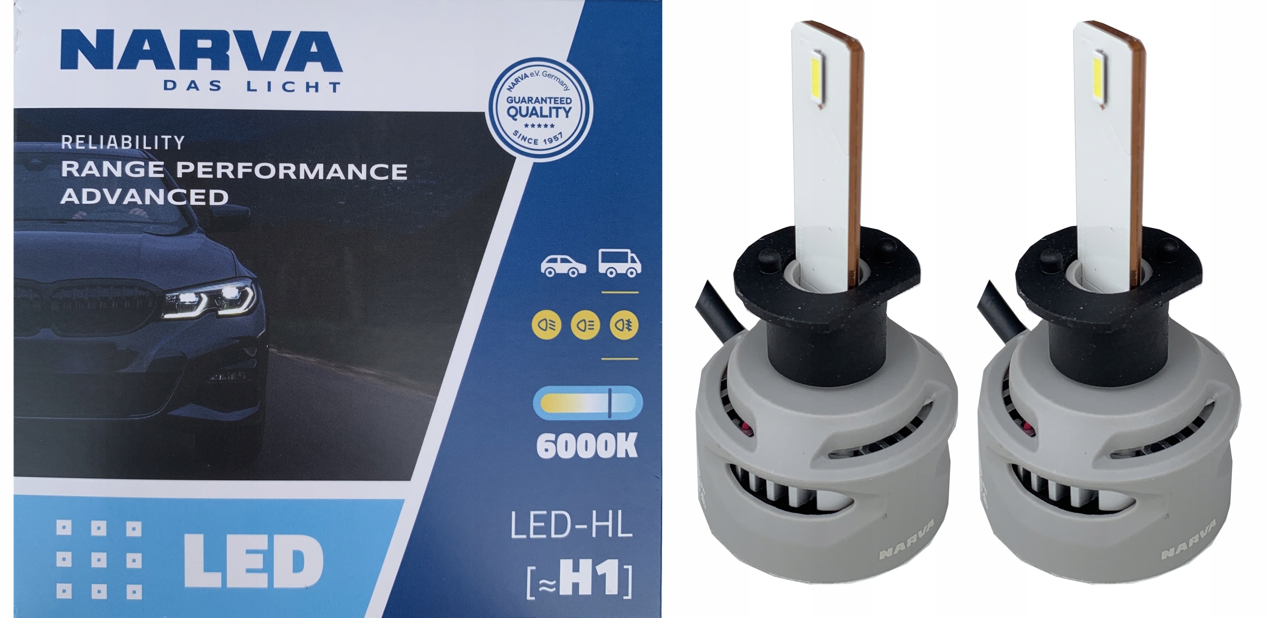 ŻARÓWKI LEDOWE LED H1 RPA NARVA RANGE POWER ADVANCED 6000K 12V/24V ...