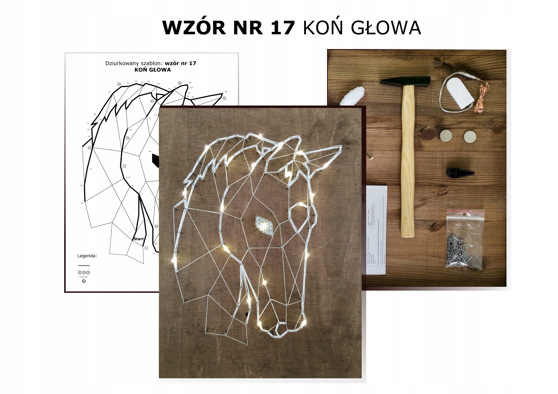 Zestaw STRING ART BOX, DIY zrób to sam, kreatywny prezent • Cena ...