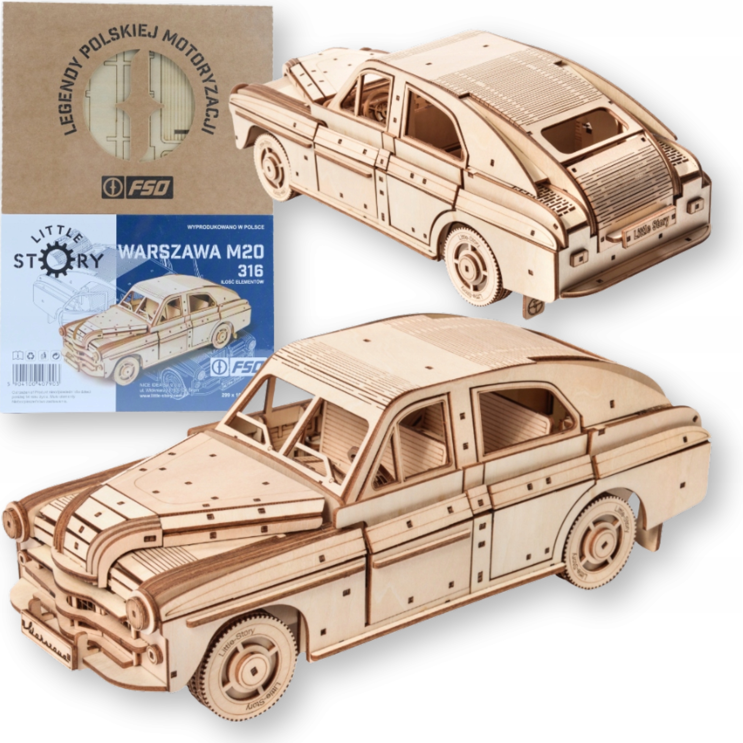 Puzzle 3D Drewniane Model Little Story - Auto Warszawa M20 PRL NA ...