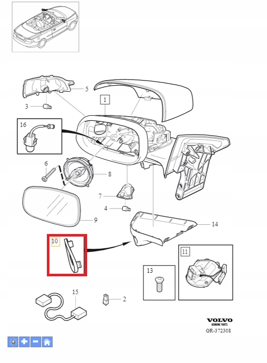 Volvo OE 30716060 ring osłona kamery lusterka 0000307160605 za 175 ...
