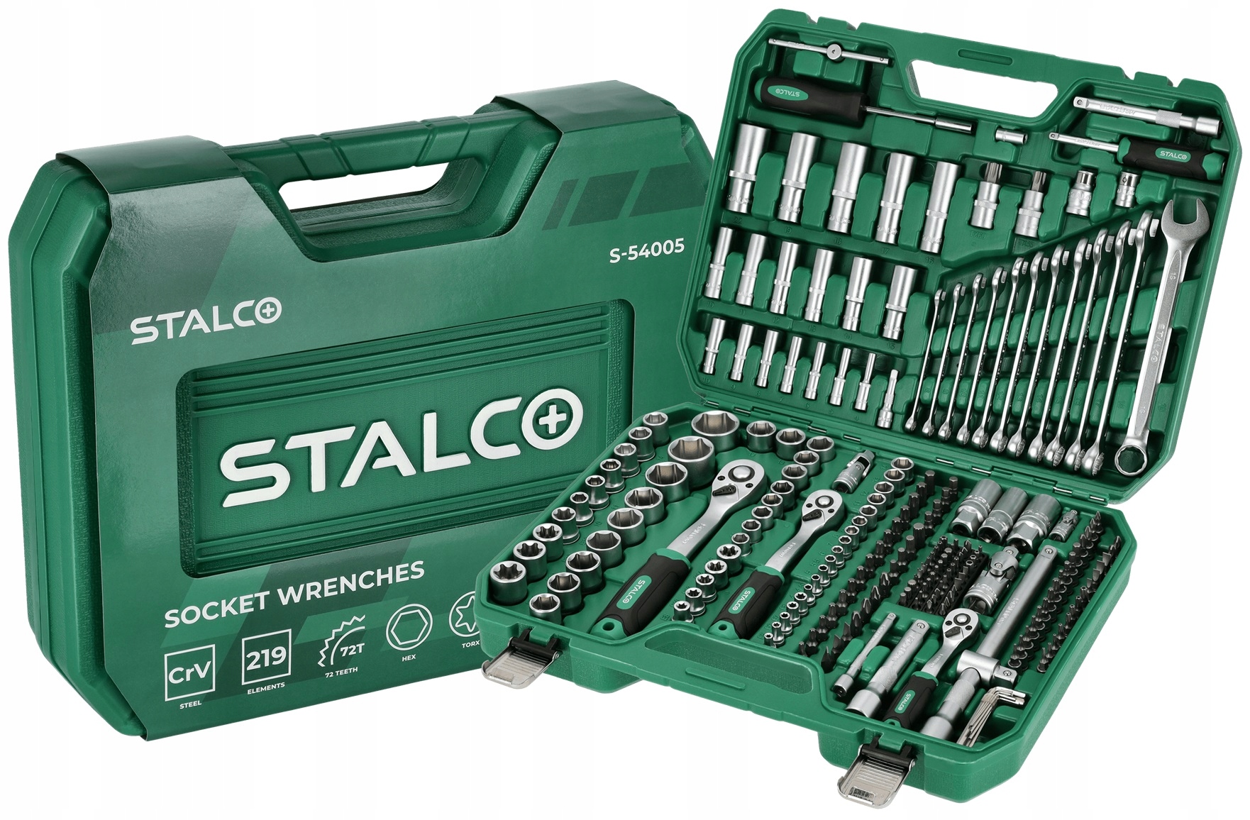 Zestaw kluczy nasadowych 219 el grzechotki płaskie S-54005 za 737 zł z ...