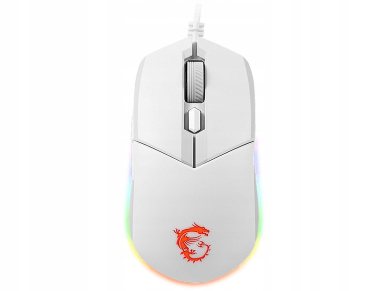 MSI CLUTCH GM11 WHITE myszka Oburęczny USB Typu-A Optyczny 5000 DPI ...