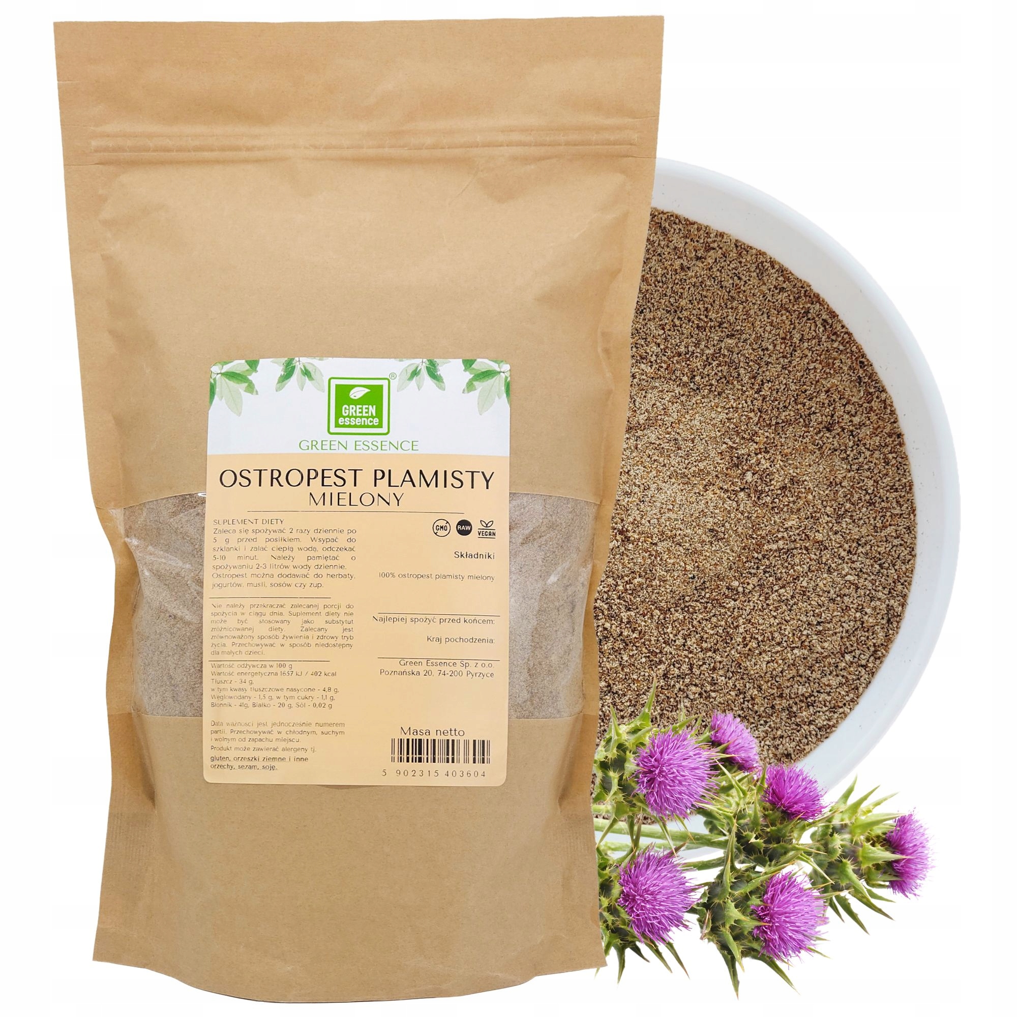 Ostropest PLAMISTY MIELONY 1kg ziarno ostropestu świeży naturalny 1000g ...