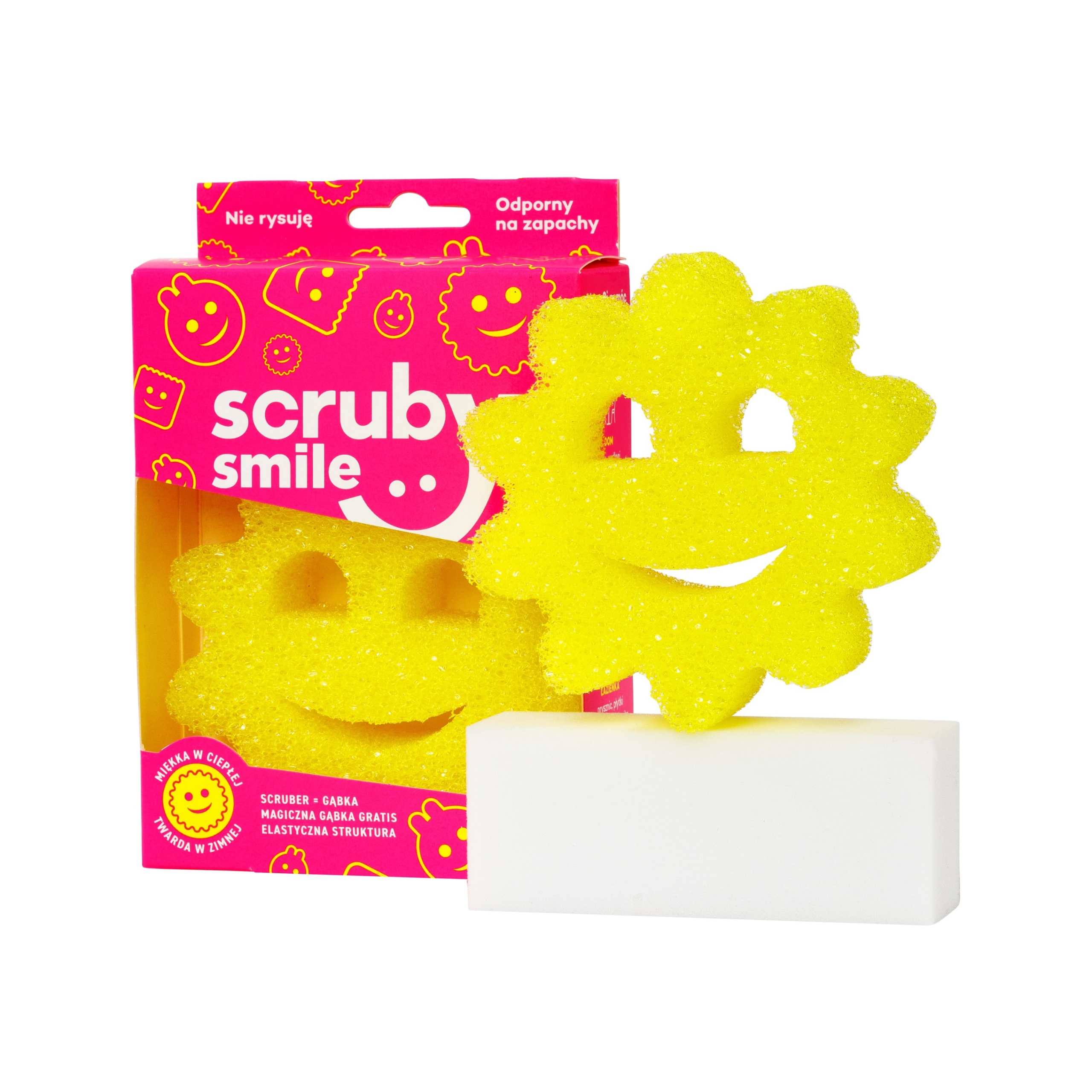 Magiczna gąbka profilowany scruby smile 1 szt. • Cena, Opinie - Allegro