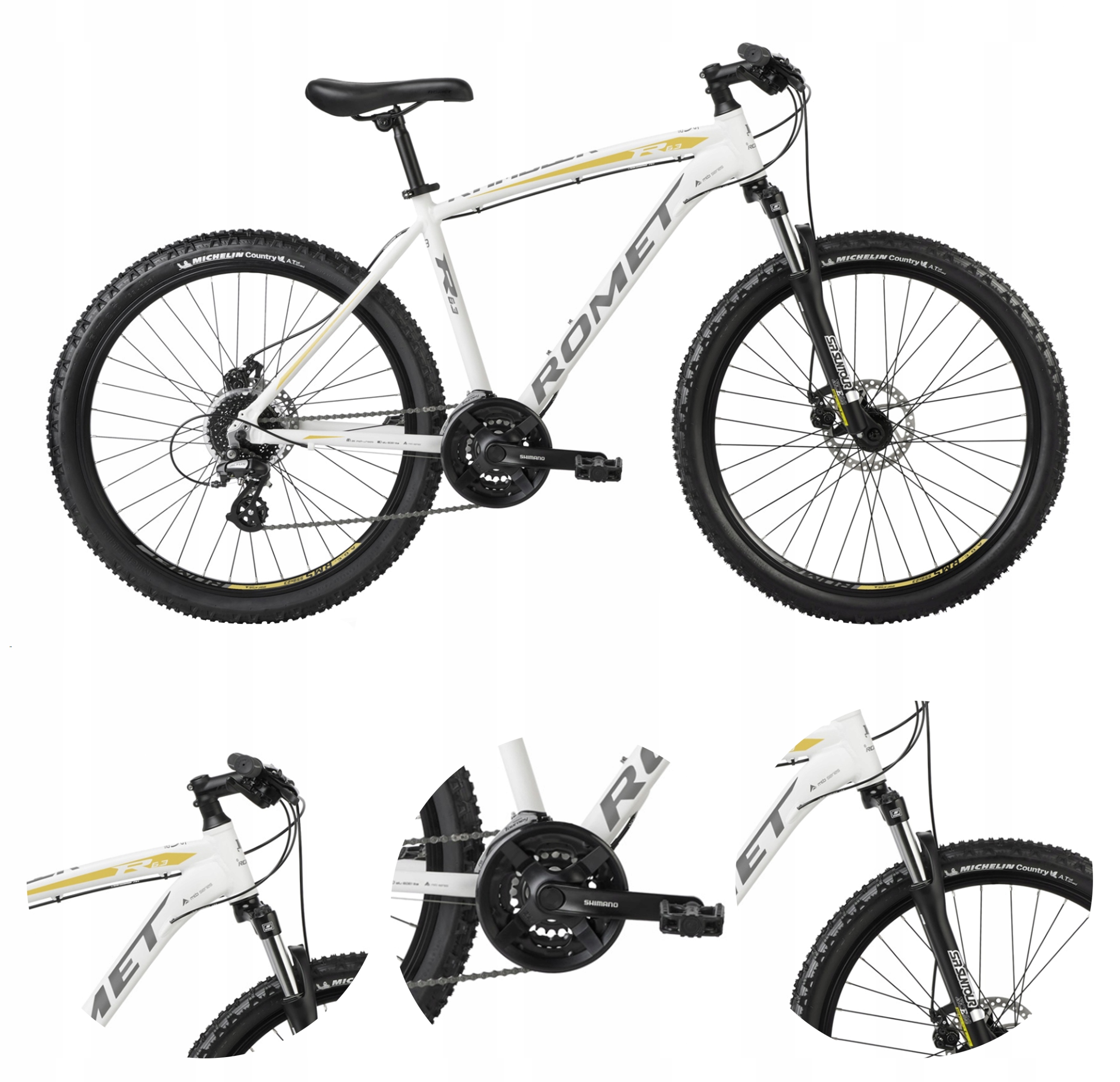 Rower MTB Romet RAMBLER R6.3 rama 18 cali koło 26 " biały ...