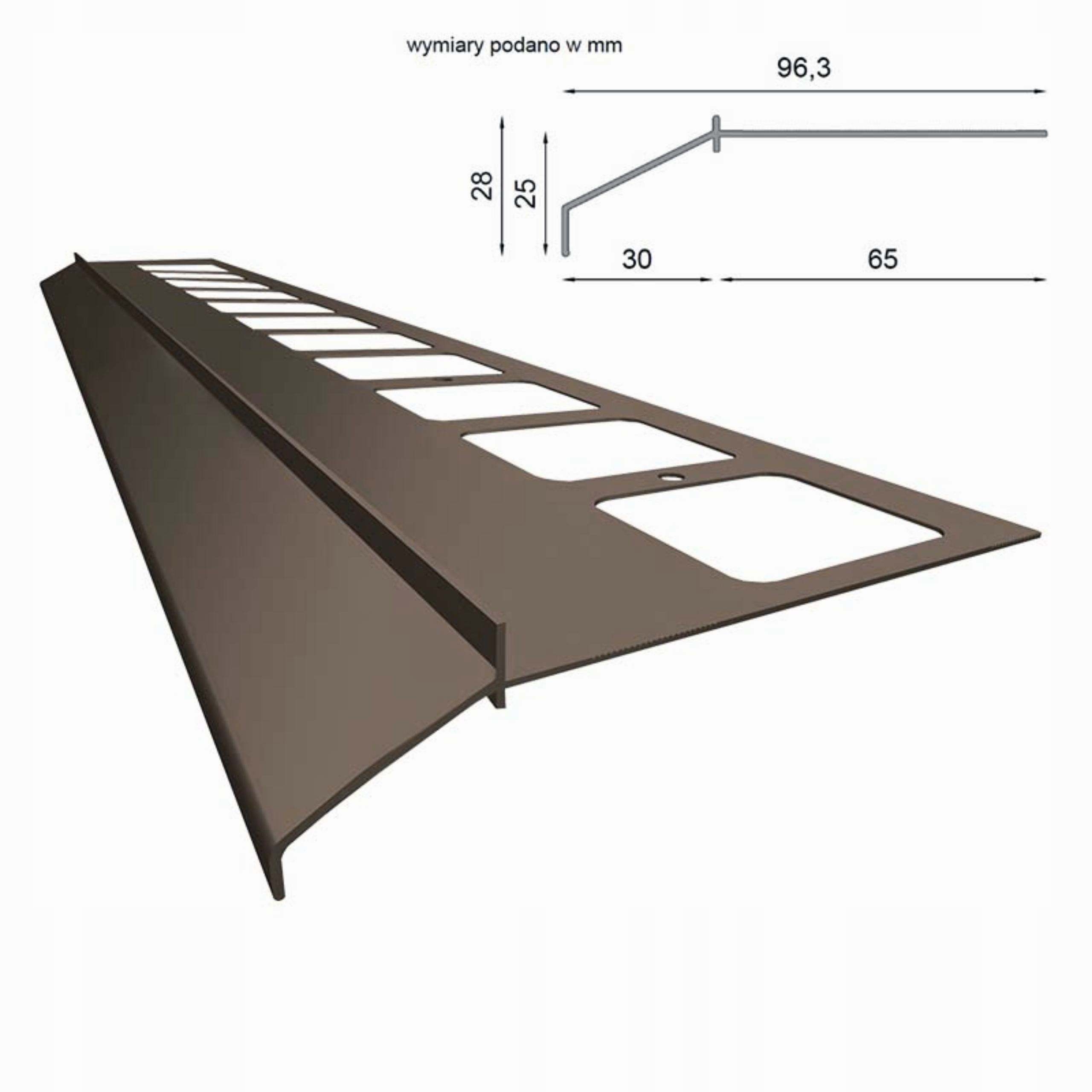 Profil K100 do płytek 2mb na taras i balkon RENOPLAST Brązowy 8019 (5901619693681) • Cena ...