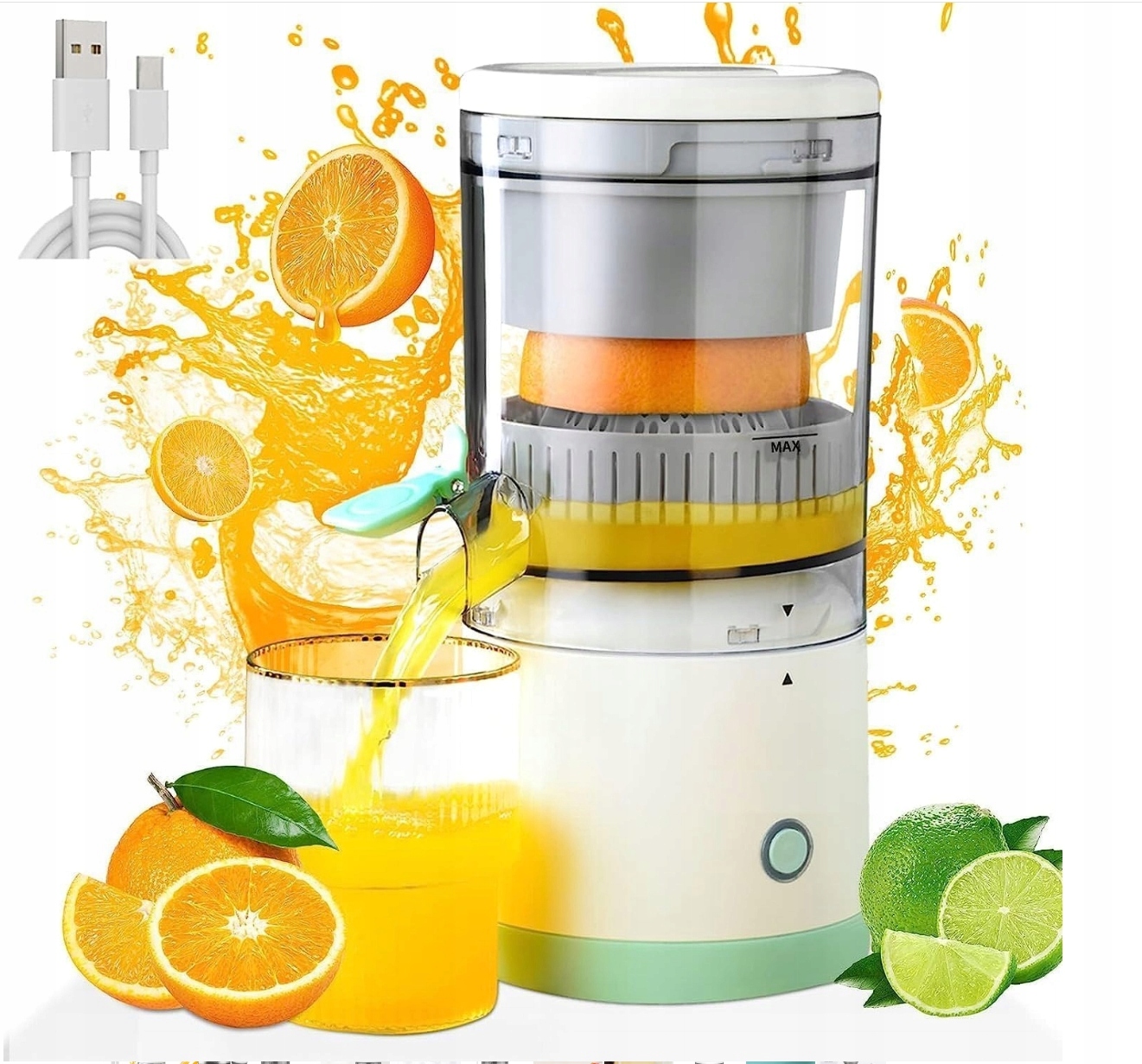 SOKOWIRÓWKA BEZPRZEWODOWA ELEKTRYCZNA WYCISKARKA DO CYTRUSÓW OBROTOWA USB - Sklep, Opinie, Cena ...