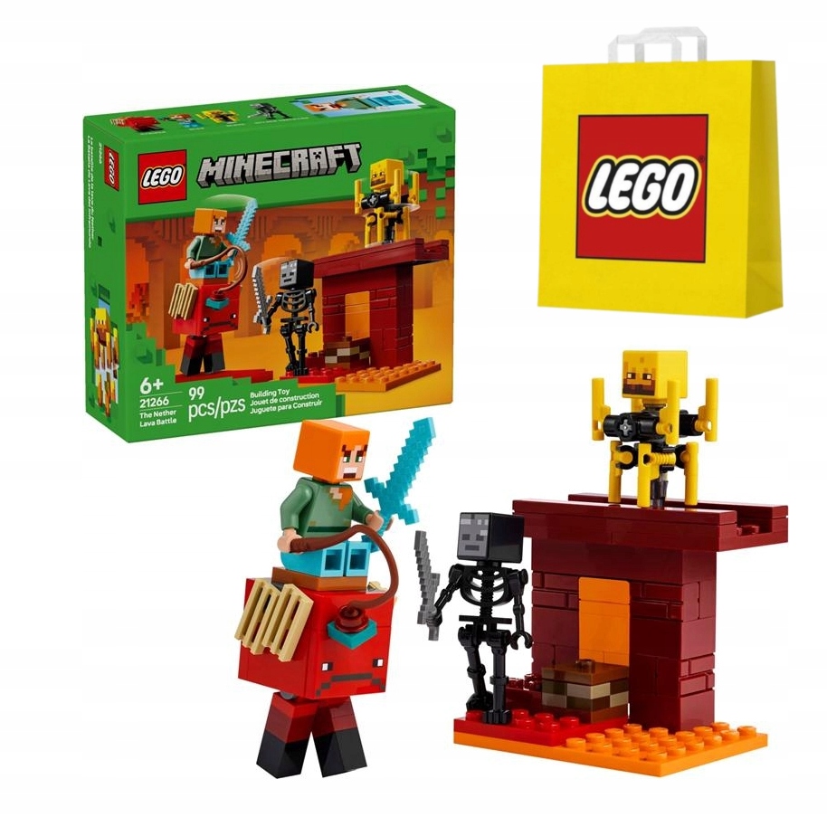 KLOCKI LEGO MINECRAFT 21266 BITWA NA MOŚCIE NETHERU NOWE DLA DZIECKA ...