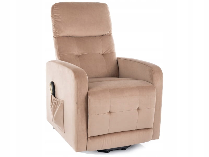 Fotel relaksacyjny rozkładany elektrycznie pionizujący OTUS II VELVET BEŻ (5904824420530) • Cena ...