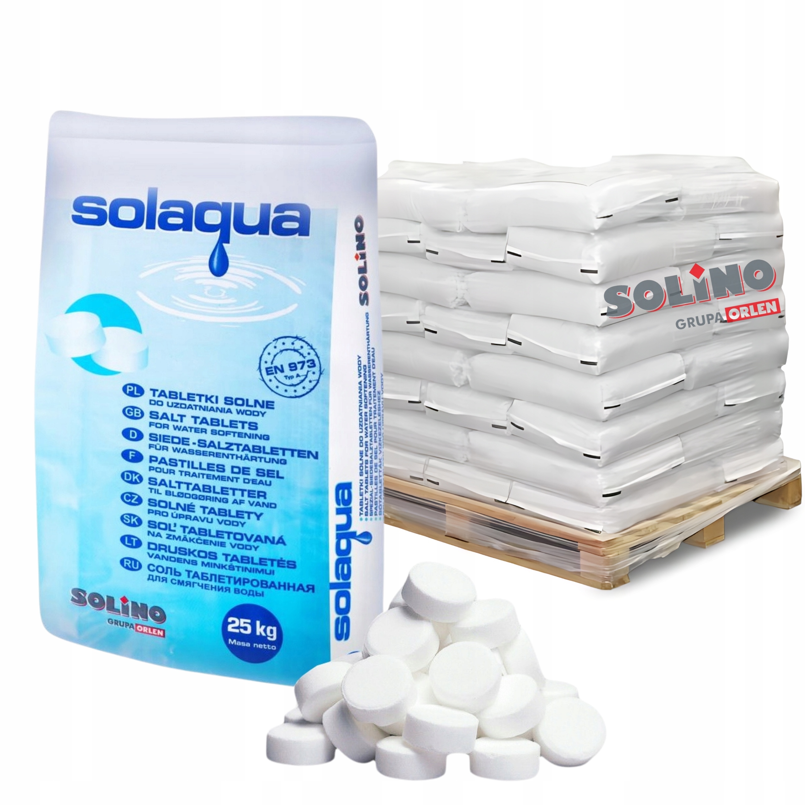 Sól w tabletkach do zmiękczaczy wody Solino Orlen 25 kg Solaqua ...