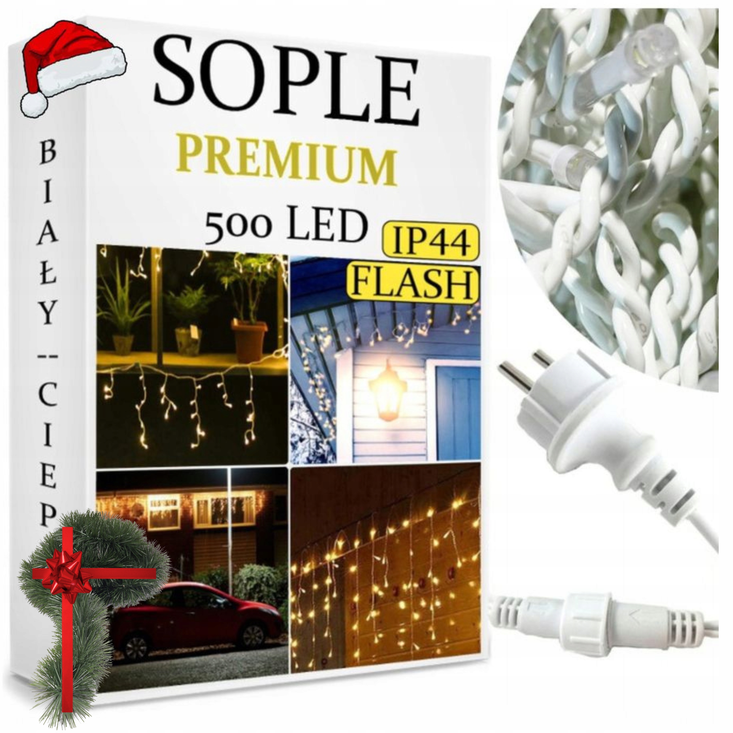 Světelný závěs SVĚTELNÝ ŘETĚZ LED RAMPOUCHY STÁLÉ SVĚTLO + FLASH EFEKT ...