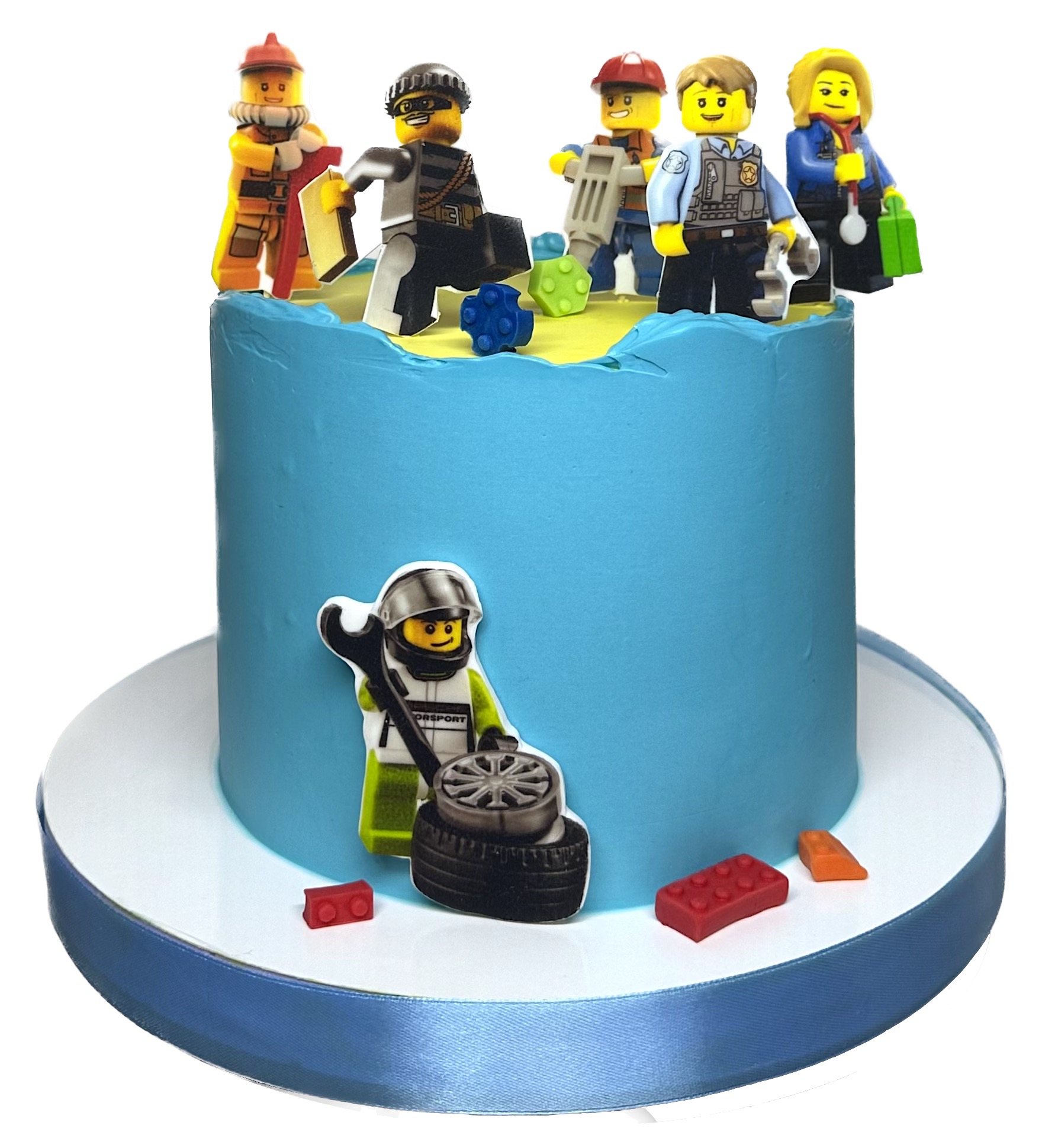 LEGO CITY na TORT GOTOWY Zestaw dekoracji figurki topper z masy ...