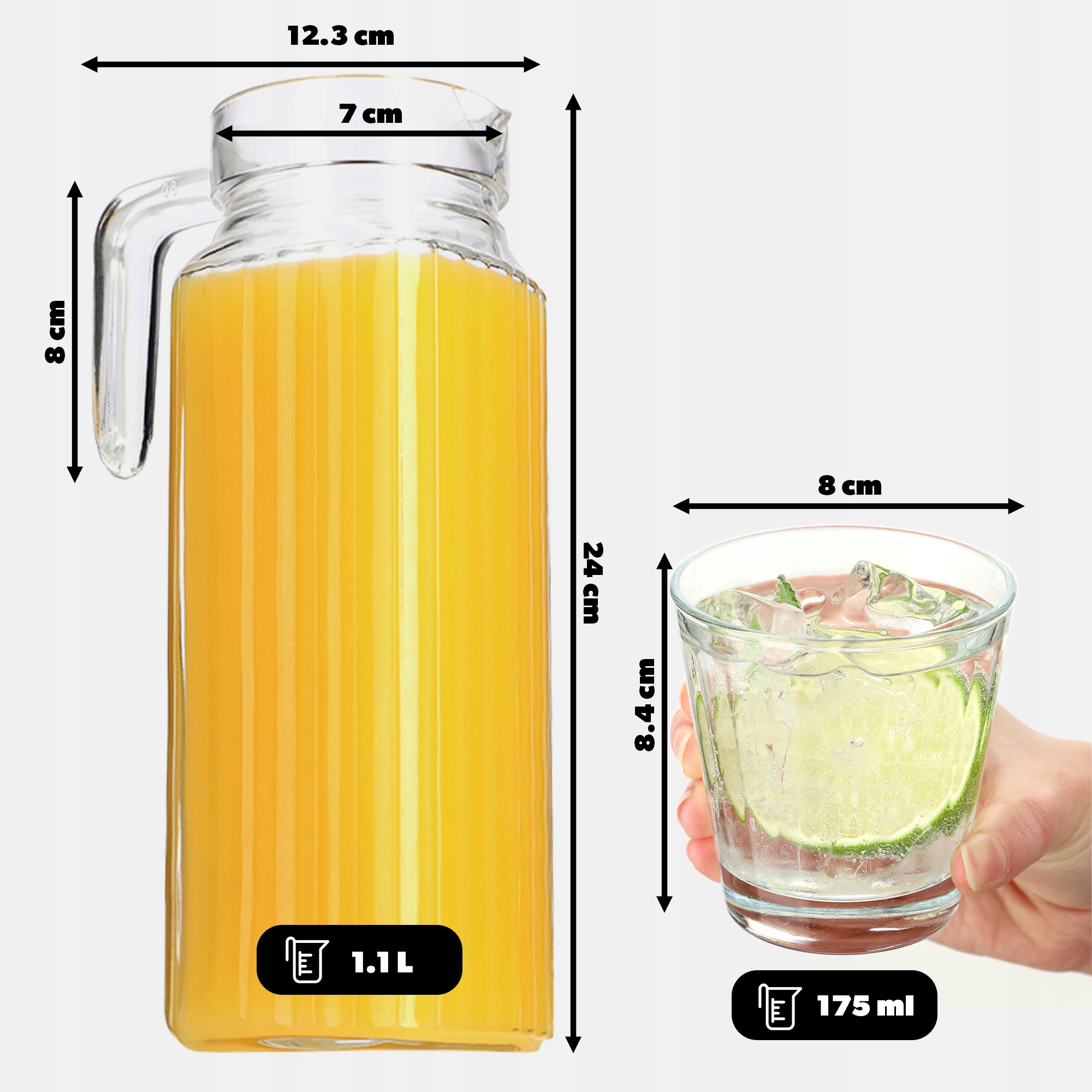 Kup Kadax Dzbanek 1,1L + 6 Szklanek 175ml Do Wody Soku na arena.pl i ...