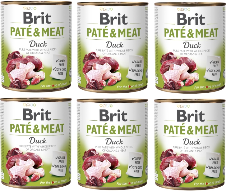 BRIT Paté & Meat Duck 6x 800g (8595602557516) • Cena, Opinie • Mokra ...