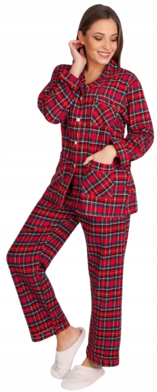 Piżama Damska Ciepła Flanelowa - Piżamy damskie (XXL) - Allegro.pl