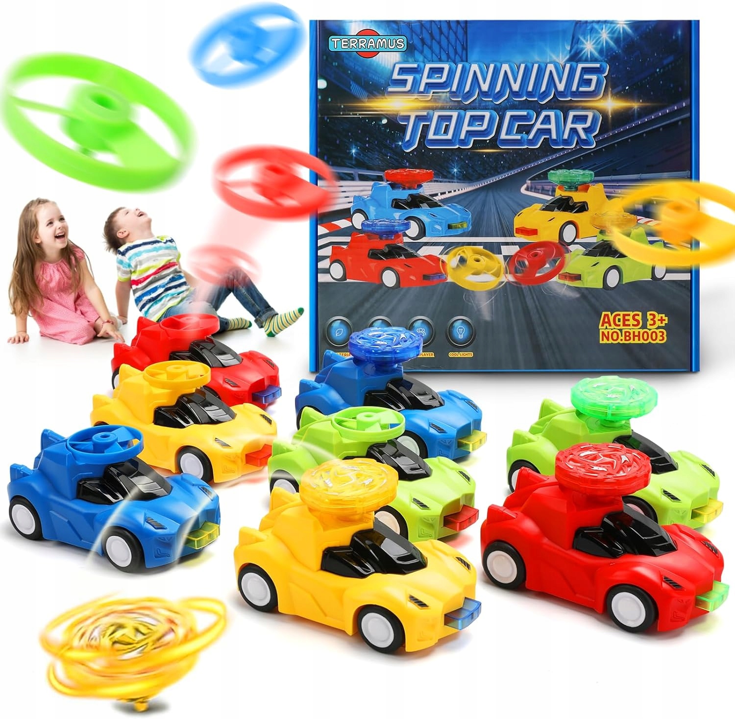 AUTA KÁČA HRAČKA SVÍTÍCÍ LED AUTÍČKA BEYBLADEE SPINNER DÁREK 32× - Allegro