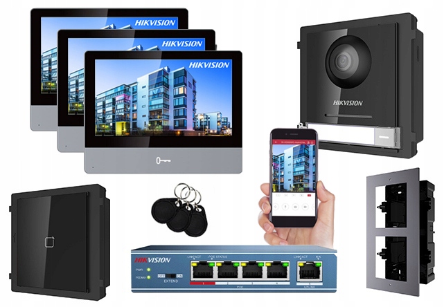 DOMOFON WIDEODOMOFON ZESTAW POE 3 MONITORY PANEL (6954273691592) • Cena ...