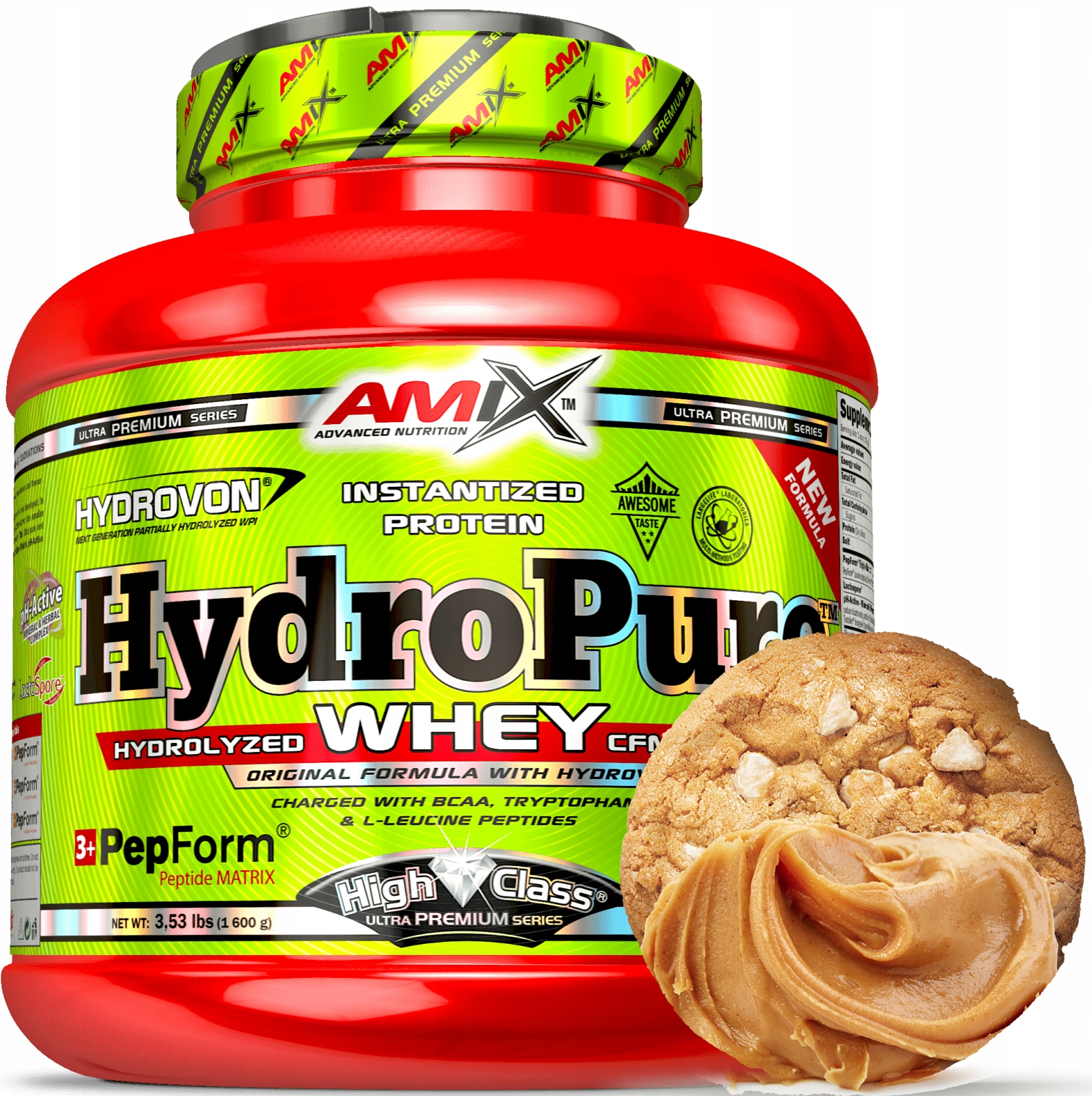Amix HydroPure Whey Protein 1,6kg MASŁO ORZECHOWE - 8594159539105 ...