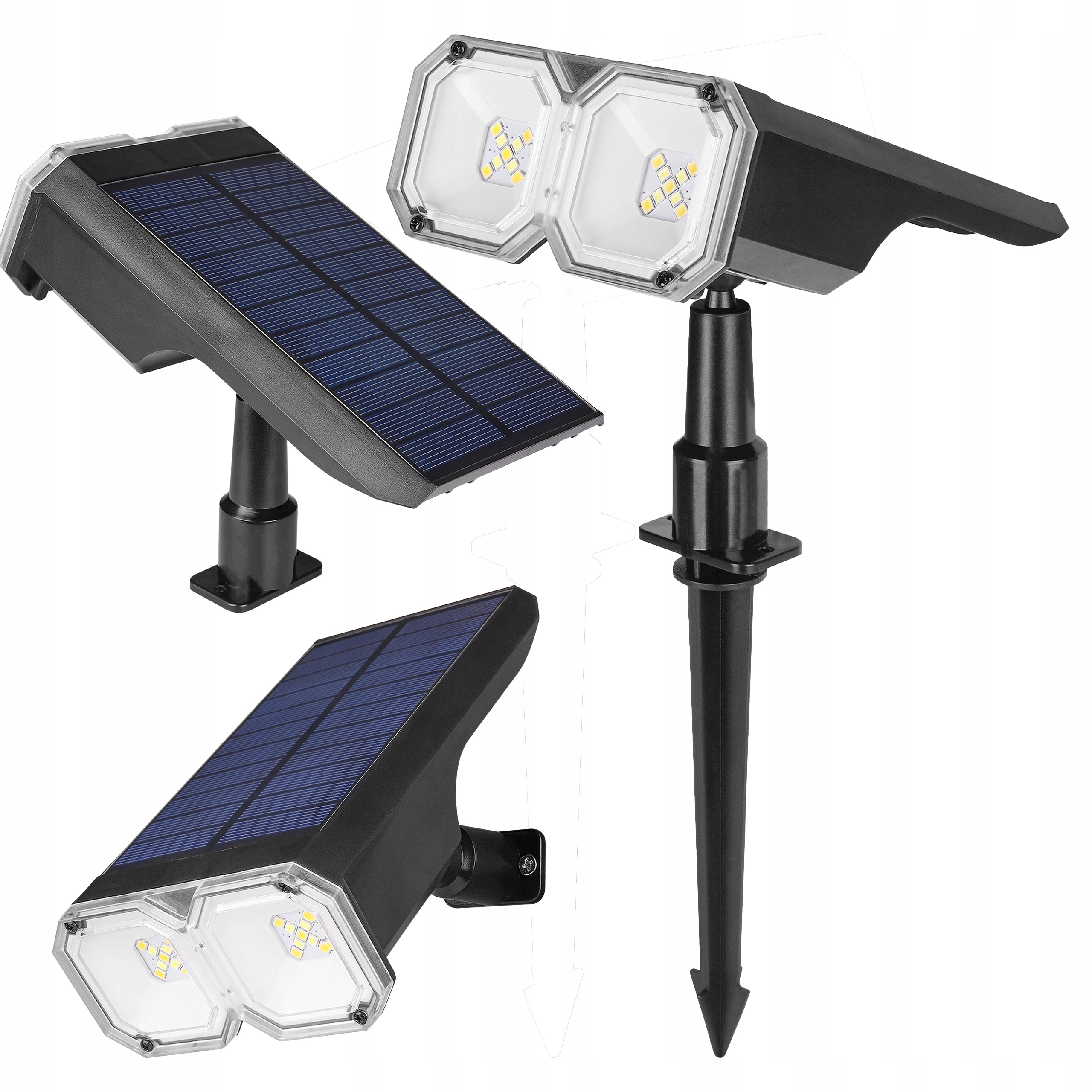 NAŚWIETLACZ OGRODOWY SOLARNY LED 1.8W REFLEKTOR OGRODOWY WBIJANY + USB ...