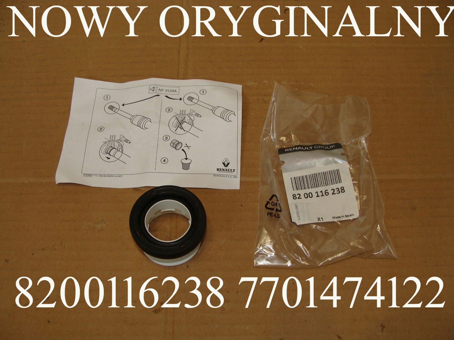 Uszczelniacz półosi prawej prawy Renault Master III 3 IV 4 8200116238 ...
