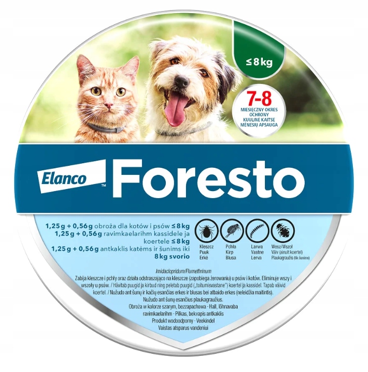 Foresto Obroża dla psów i kotów poniżej 8kg dł. 38 cm (5909990908387 ...