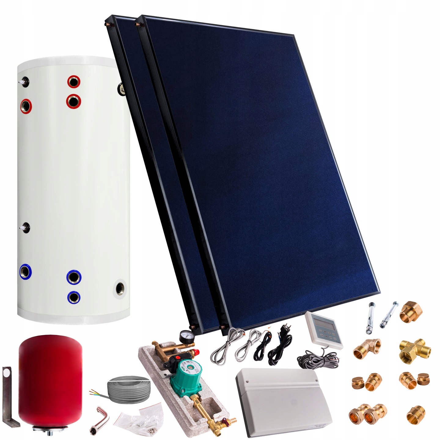 SOLÁRNÍ KOLEKTOR THUNDER SOLÁRNÍ SET 2X 2.5 S NÁDRŽÍ 300L 6 OS. za ...